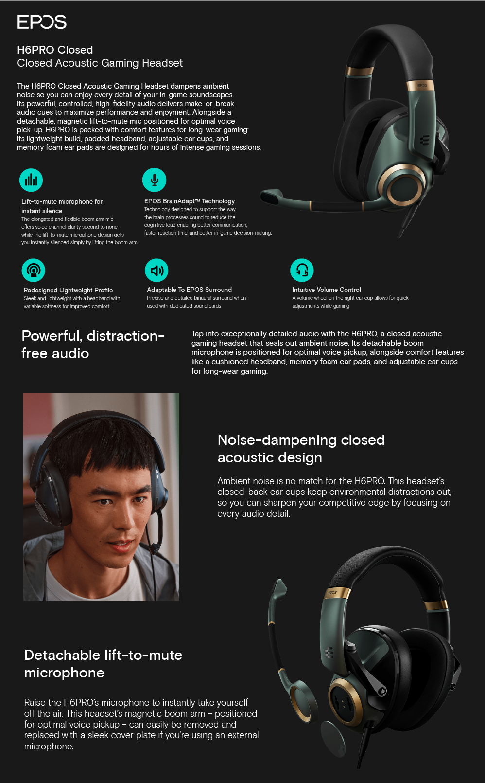 EPOS H6PRO Closed Acoustic Gaming Headset